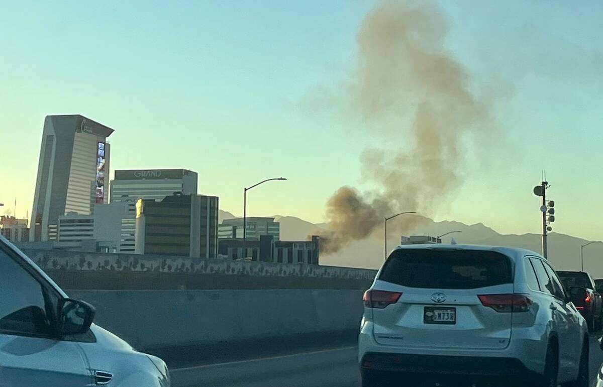 Interstate 515 crash, fire in downtown Las Vegas causing major traffic ...