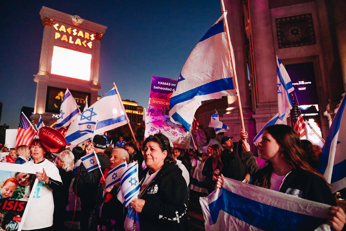 Protesters demand release of hostages in pro-Israel rally on Las Vegas ...