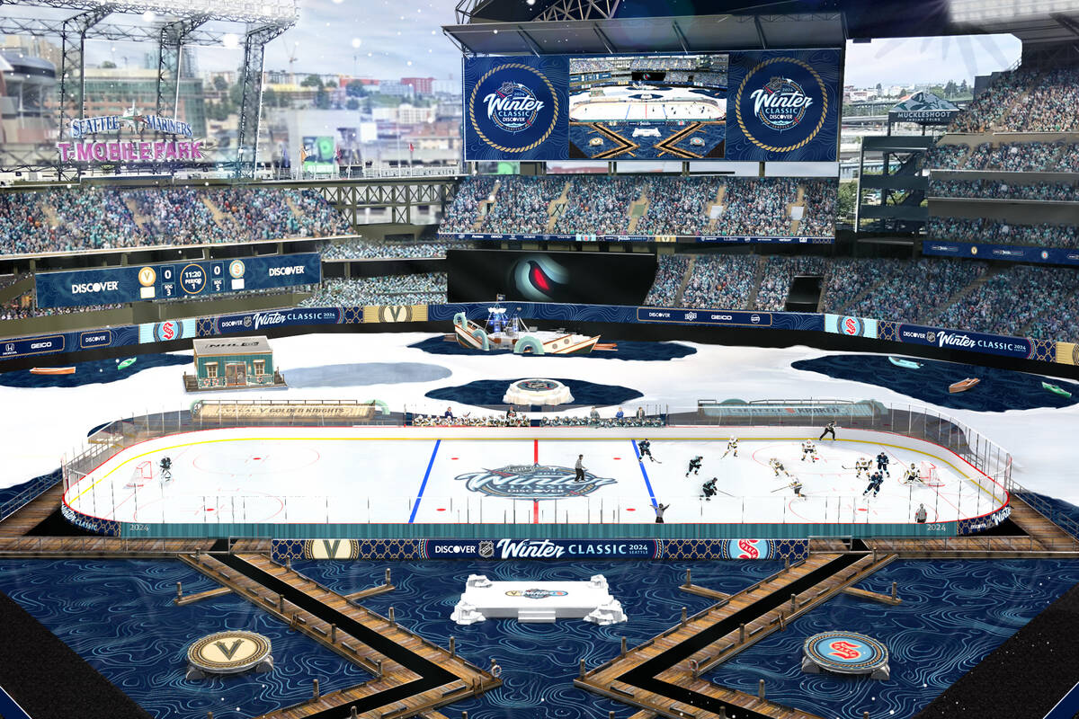 NHL Winter Classic rink has nautical theme for Golden Knights-Kraken ...
