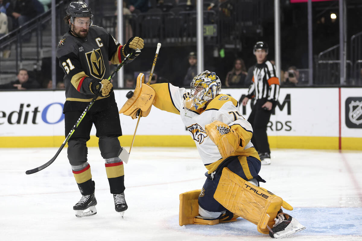 Golden Knights captain Mark Stone leads win vs. Nashville Predators ...