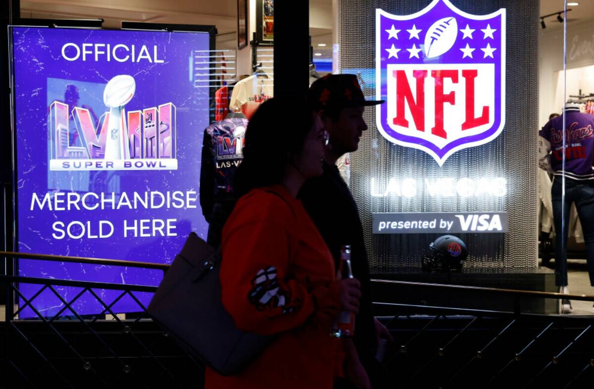 Super Bowl 58: Team merchandise sold at NFL store at Caesars Palace ...