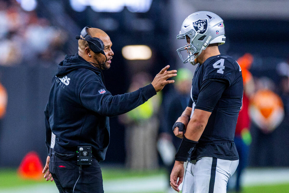 Raiders’ Antonio Pierce says team needs franchise QB, not ‘Band-Aid ...