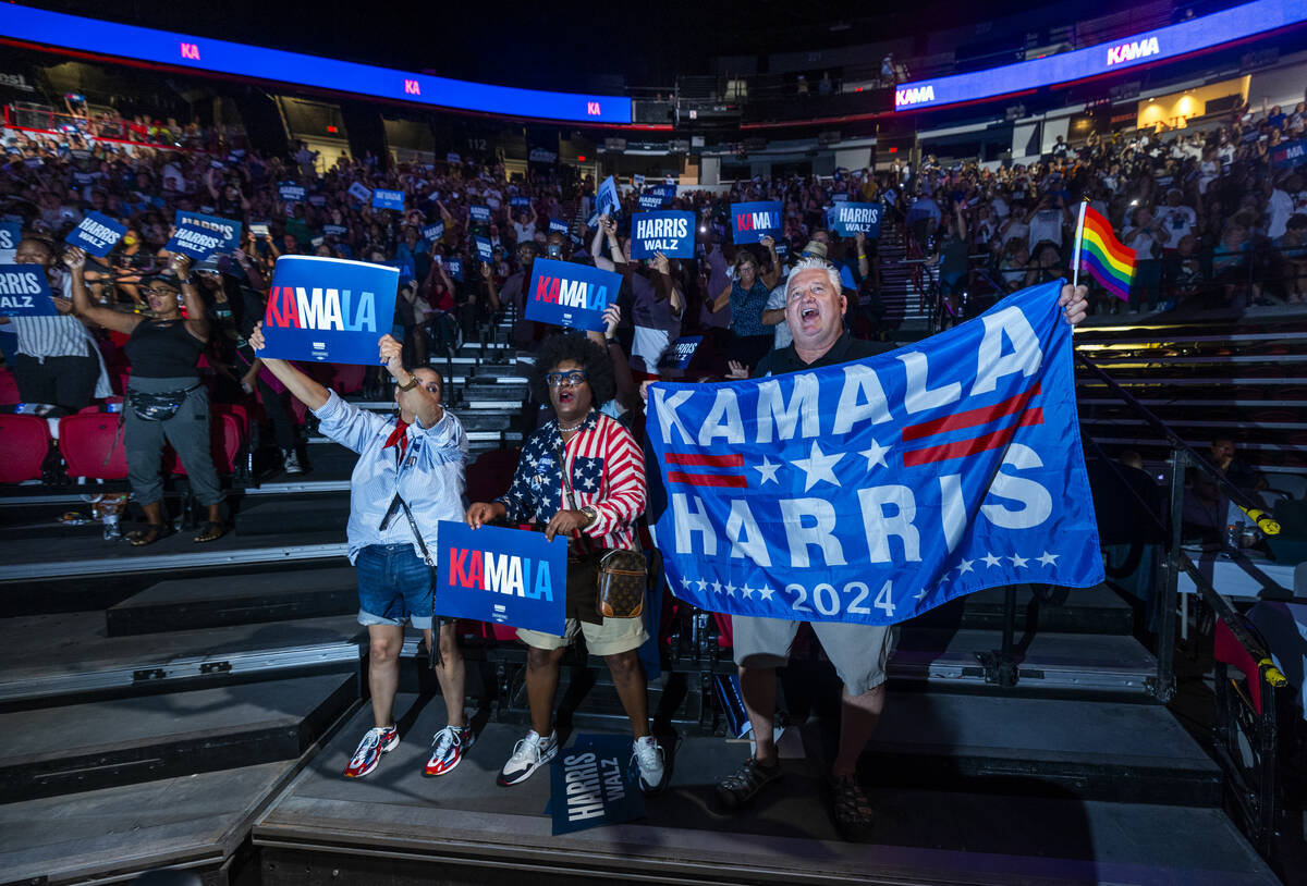 Harris-Walz rally at UNLV’s Thomas & Mack Centeramong large crowd ...