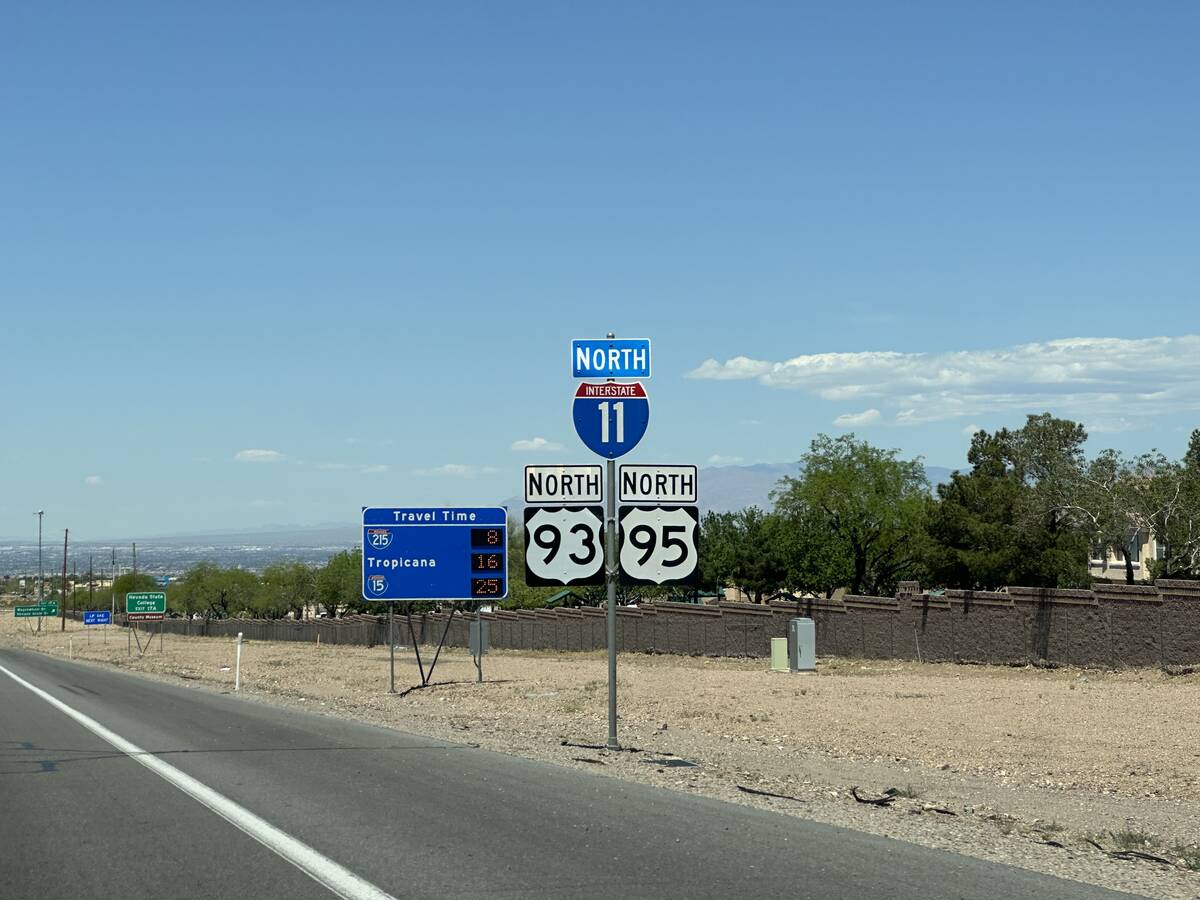 I-11 signs to be added along U.S 95 throughout the Las Vegas Valley ...