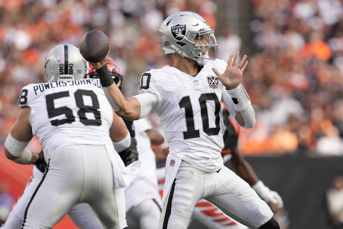 Raiders’ Desmond Ridder replaces Gardner Minshew at quarterback in ...