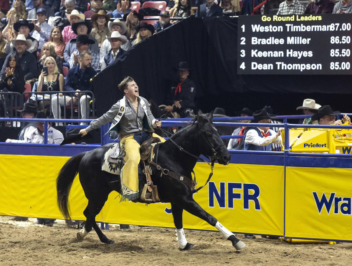 2024 NFR: Weston Timberman wins bareback riding go-round | National ...