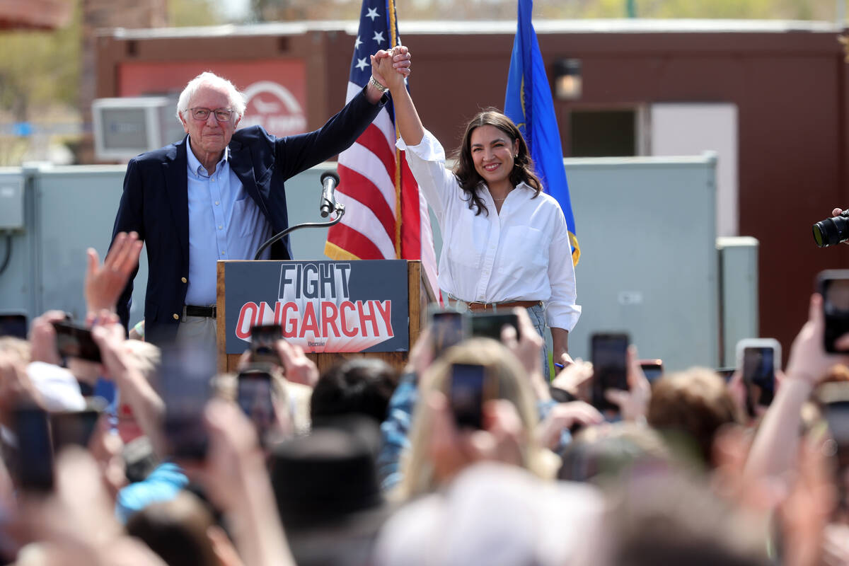 Bernie Sanders, AOC hold ‘Fight the Oligarchy’ rally in North Las Vegas ...