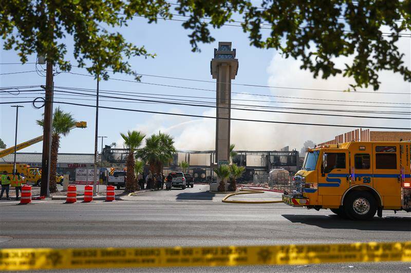 Las Vegas firefighters battle building fire on Maryland Parkway near ...