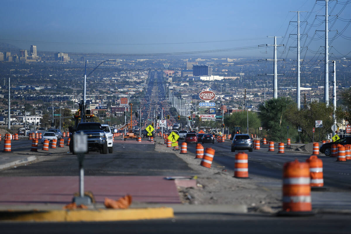 Boulder Highway revamp project marks year of construction in Henderson ...