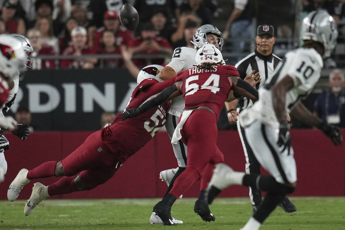 Raiders’ Aidan O’Connell suffers fractured wrist in loss to Arizona ...